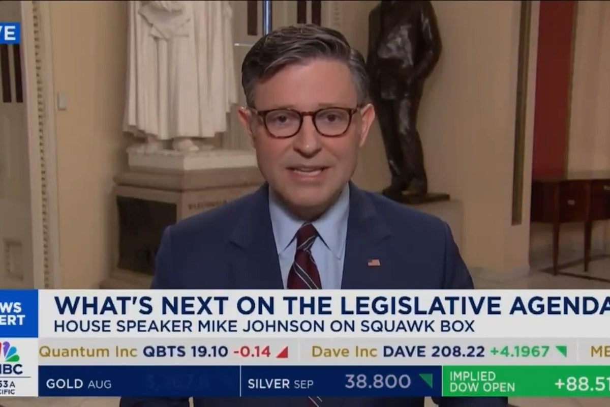 Mike Johnson misrepresents Trump’s approval rating in a CNBC interview ...
