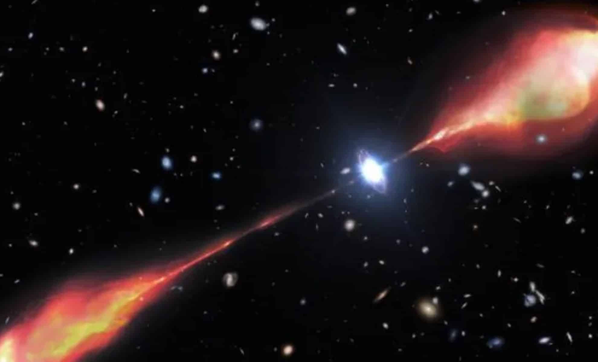 Astronomers Discover Ancient Quasar with Radio Jet Nearly 200,000 Light ...