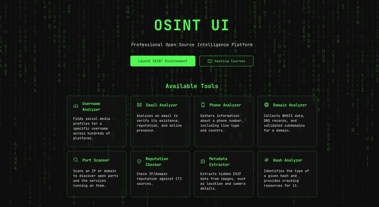 OSINT UI: plataforma web para investigación con fuentes abiertas y ...